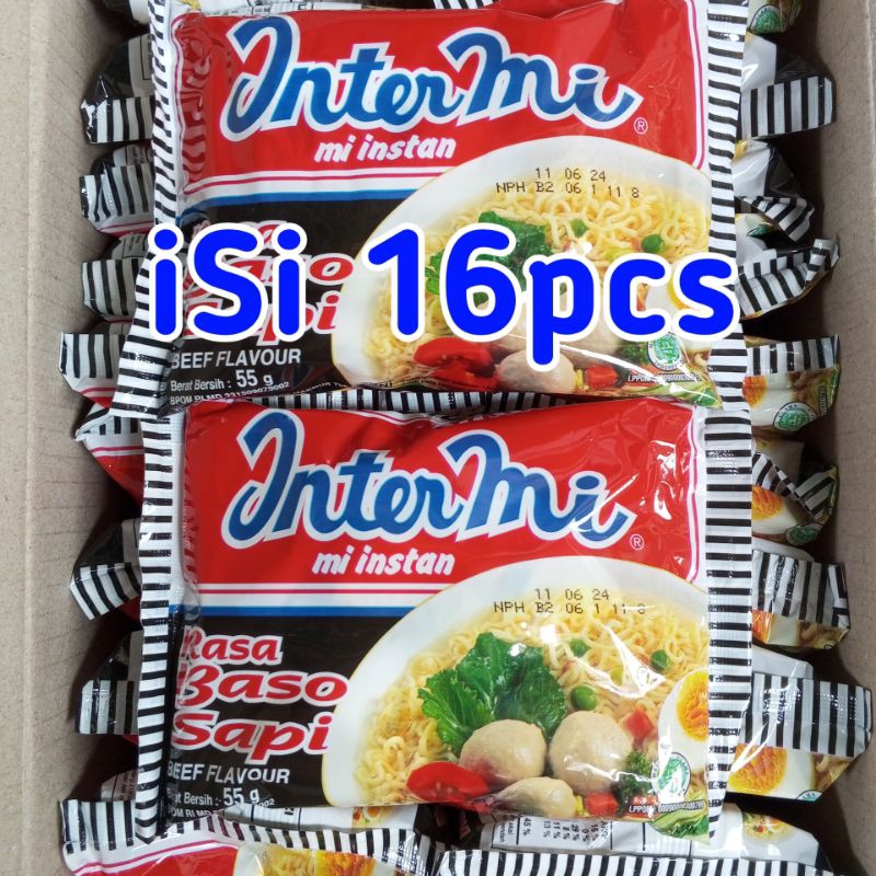 Jual MIE INTERMI - Harga 16pcs/bungkus Mi Intermie Rasa Baso Sapi 55gr ...