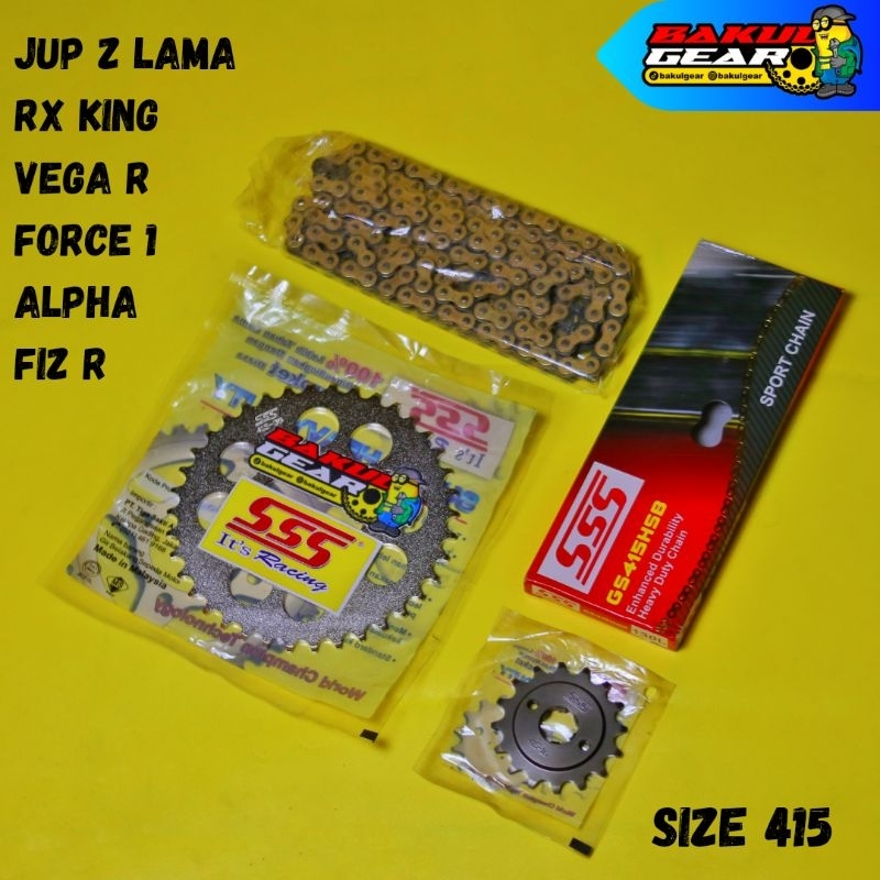 Jual Gear set SSS RX King Jupiter Z Vega R Fiz R Force 1 ukuran 415 dan 428 | Shopee Indonesia