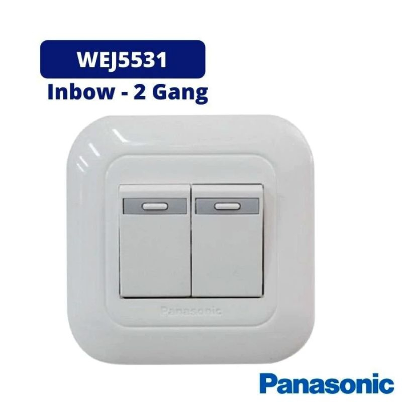 Jual Panasonic Saklar Seri / Double 2 Gang WEJ78029 + WEJ5331 Wide ...