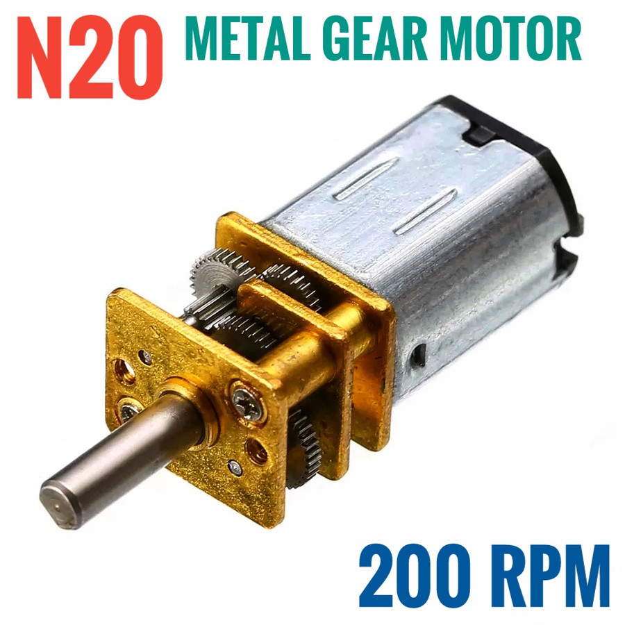 Jual 200RPM Mini Metal Gear Motor DC N20 gearbox 6V 12V DIY Arduino ...