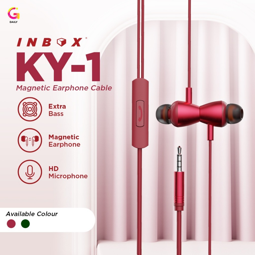 Jual Inbox KY-1 Headset Earphone Magnetic Extra Bass 3.5mm dengan ...