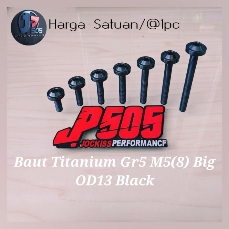 Jual Baut Titanium Gr5 M5 MM (8) Big OD13 Black/Baut 8 | Shopee Indonesia