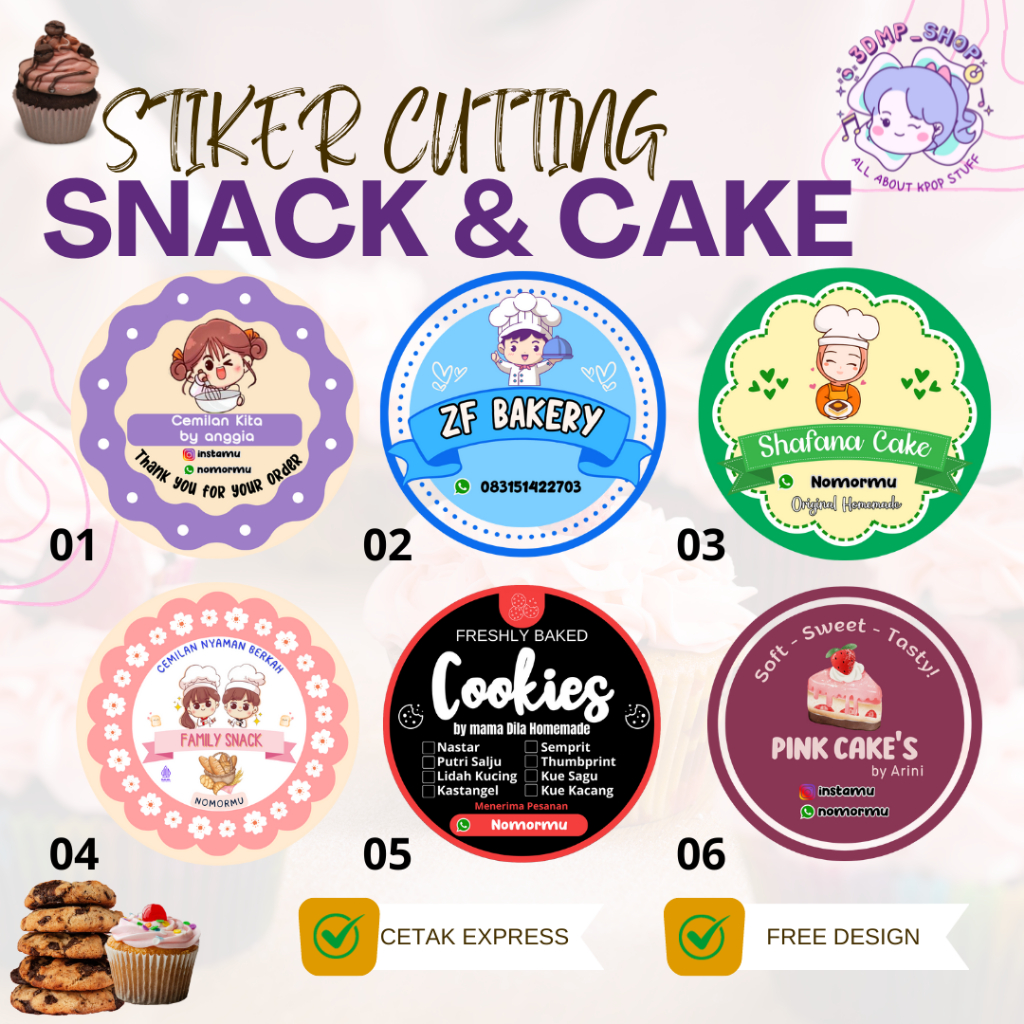 Jual Stiker A3 Cutting Bontax Chromo Label Snack Jajanan Kemasan Pouch