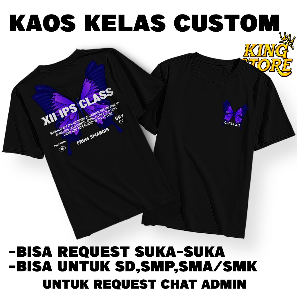 Jual T-shirt Kaos Kelas Custom Bisa Request Foto Dan Design Sendiri Bisa Untuk Study Tour ...