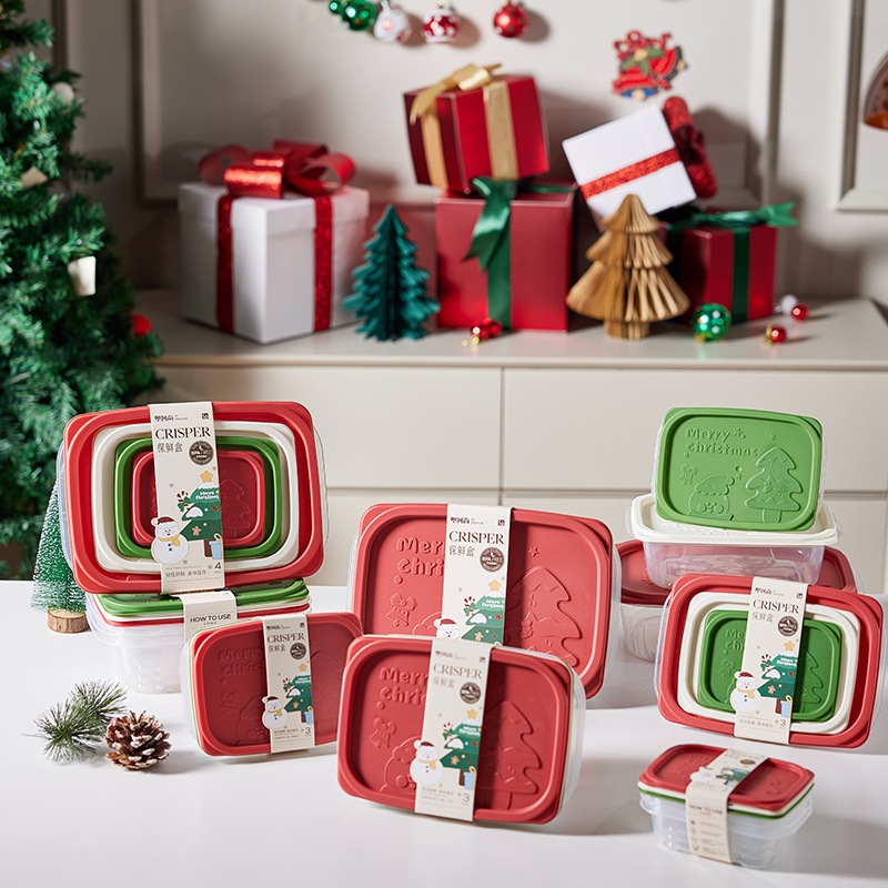 Jual Lunch Box Natal Christmas Set isi 3 Food Container BPA Free ...