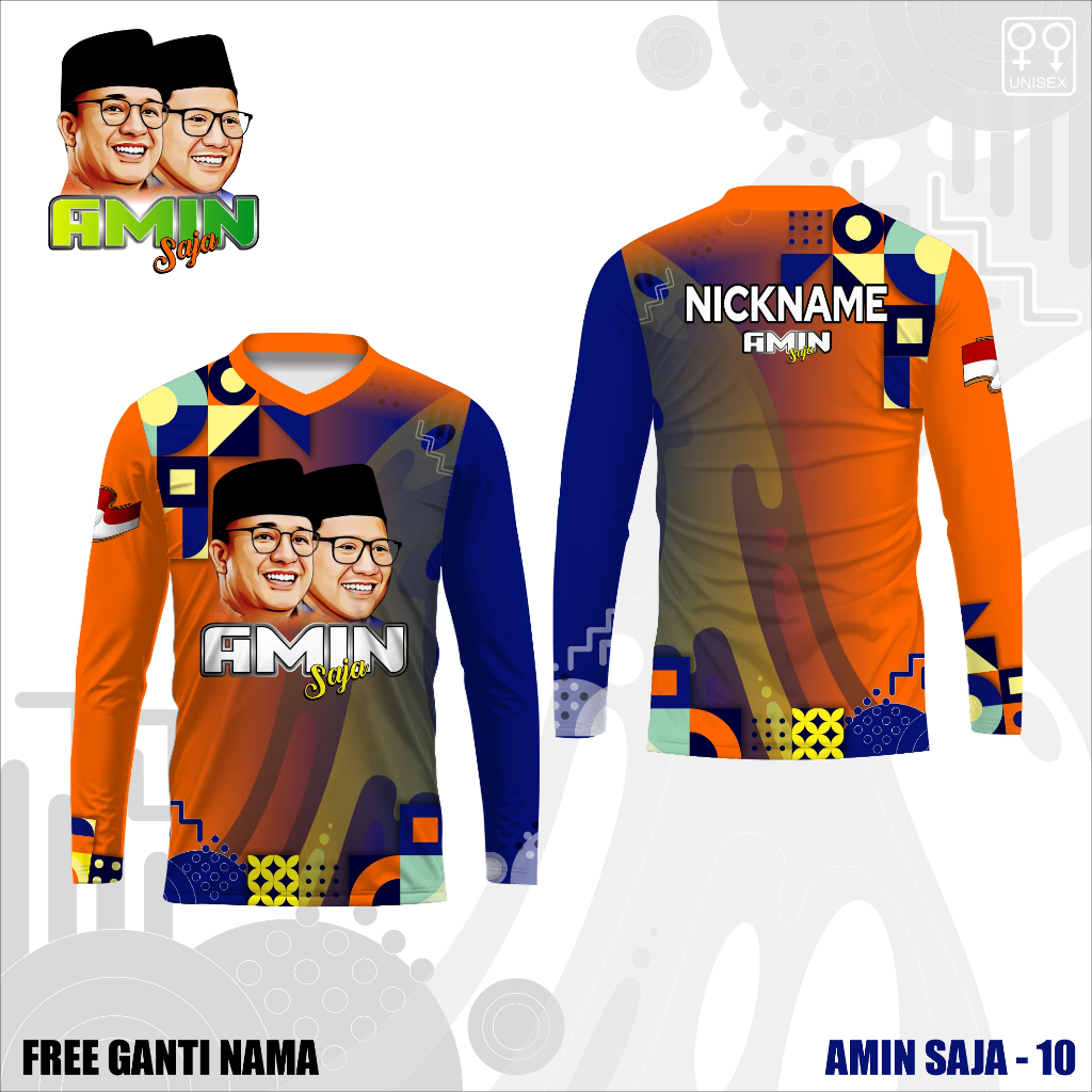 Jual Jersey AMIN baju ANIS IMIN free custom | Shopee Indonesia