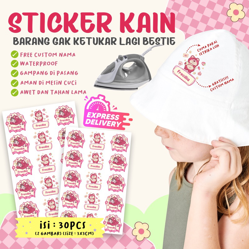 Jual [GIANTPALACE]STICKER KAIN SETRIKA LABEL NAMA BAJU VIRAL GRATIS ...