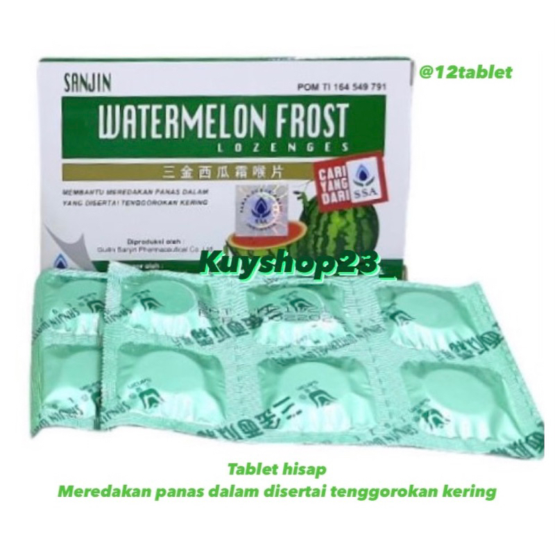 Jual SanJin Watermelon Frost Lozenges Hisap | Obat Sakit Tenggorokan ...
