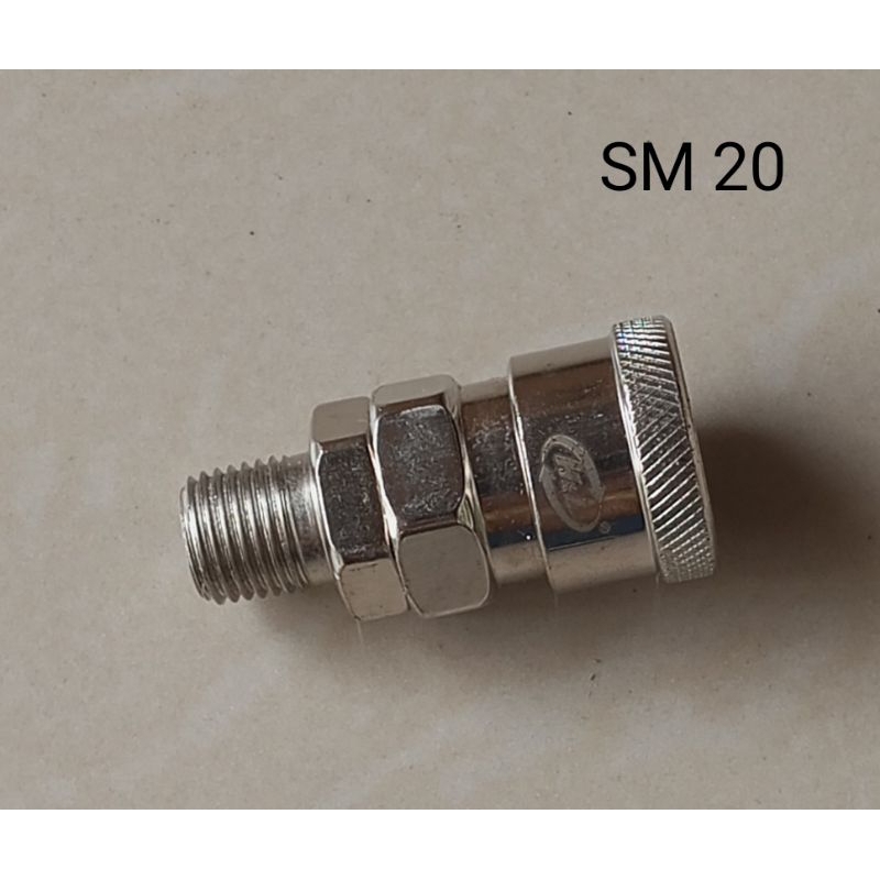 Jual QUICK COUPLER SM 20 SAMBUNGAN SELANG ANGIN KOMPRESOR KOPLER NEPEL ...