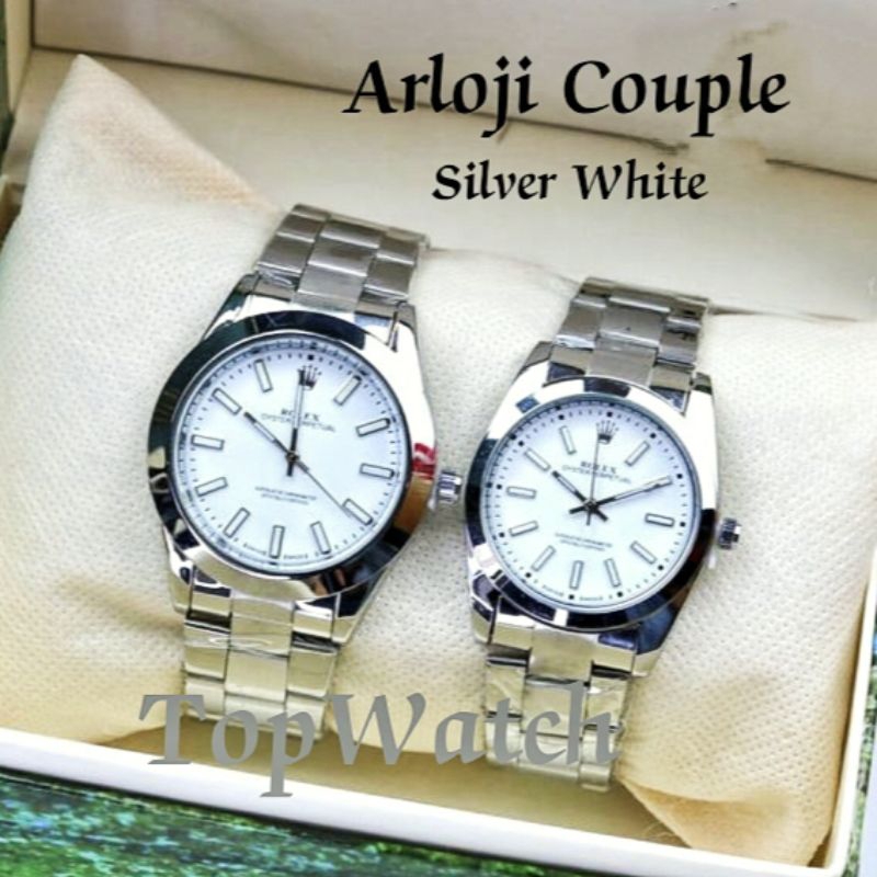 Jual JAM TANGAN COUPLE/PRIA/WANITA LUXURY TALI RANTAI STAINLESS STEEL ...