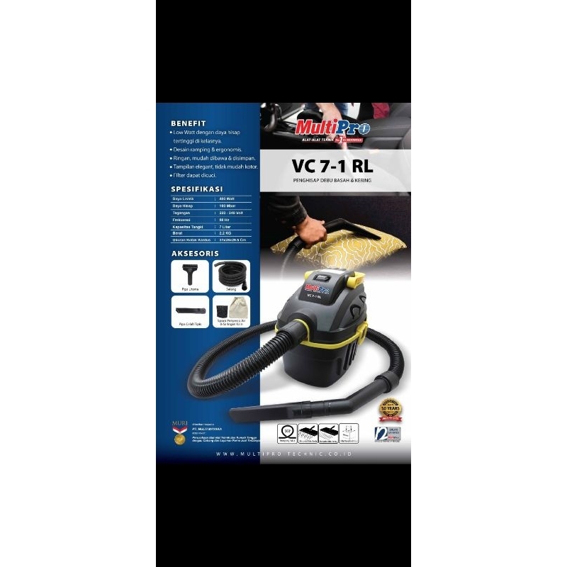 Jual Multipro vc 7 -1 rl vacuum cleaner wet and dry penghisap debu ...