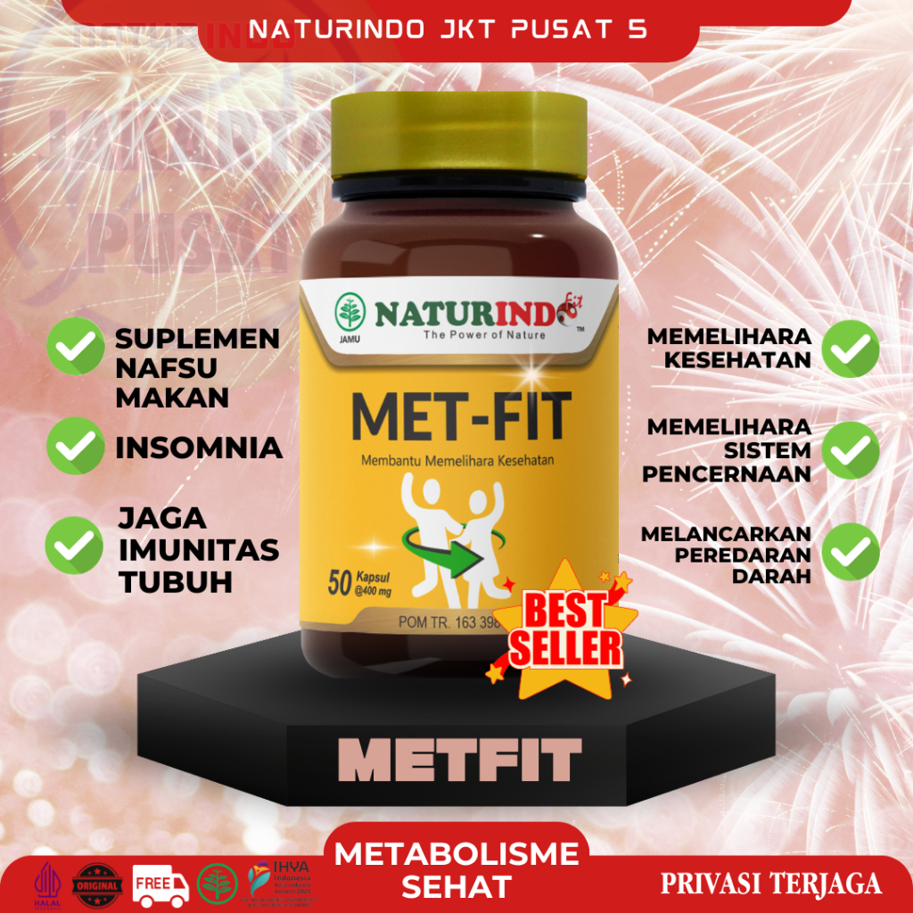 Jual Naturindo Metfit Vitamin Daya Tahan Tubuh Suplemen Obat Penambah ...