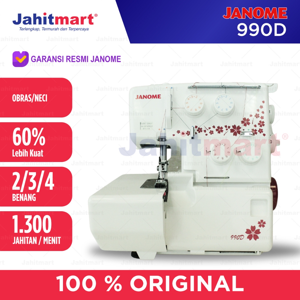 Jual Mesin Obras dan Neci Portable Merk JANOME 990D/990 D | Shopee Indonesia
