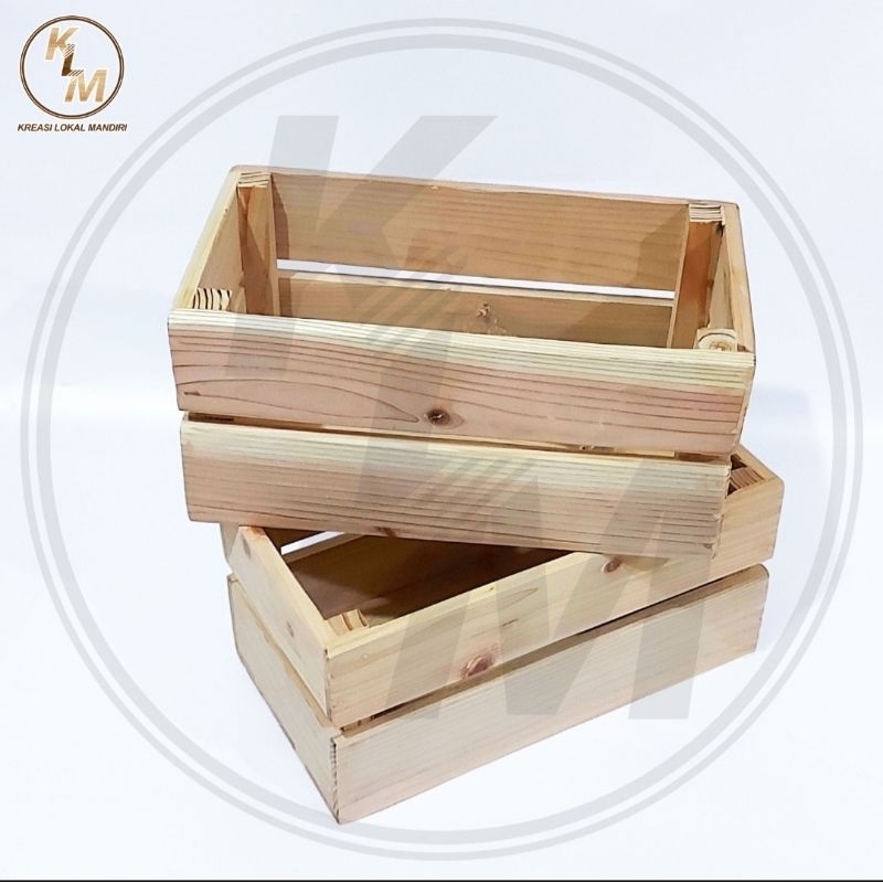 Jual Box kotak kayu jati belanda parcel storage 27x15x12cm | Shopee ...