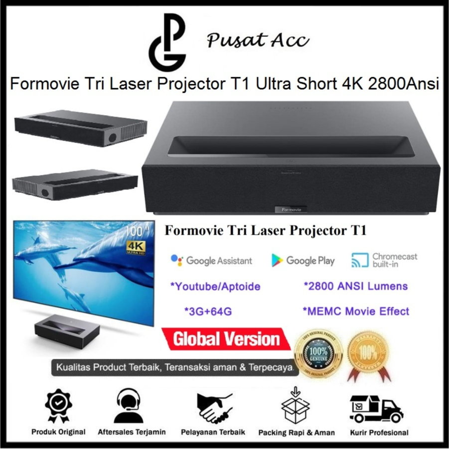 Jual Formovie Tri Laser Projector T1 Ultra Short 4K 2800Ansi Global ...