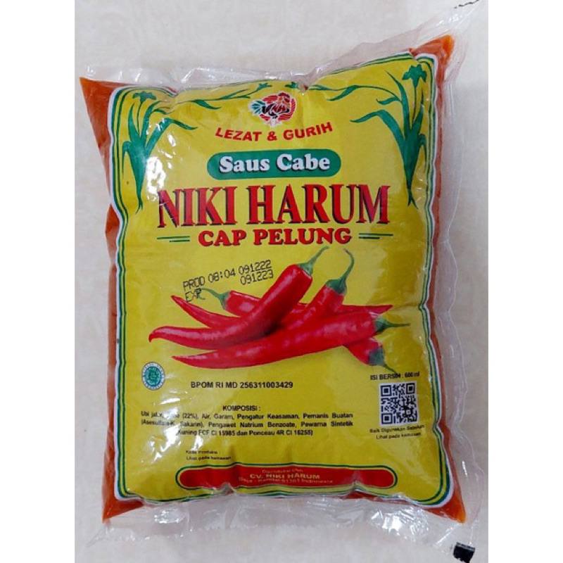 Jual Saos Sambal Niki Harum Cap Pelung 1 pcs | Saus Sambal Niki Harum Cap Pelung | Saos Pelung ...