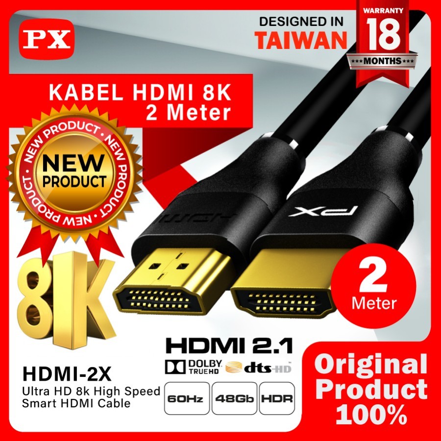 Jual PX HDMI-2X Kabel HDMI 2.1 High Speed UHD 8K HDR HDMI Cable 2M ...
