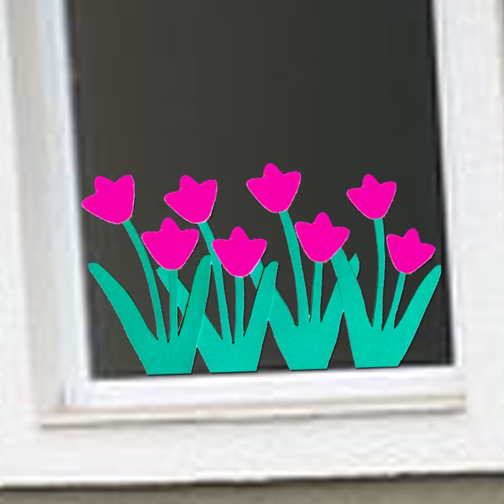 Jual 4 Bunga Tulip Hiasan Dinding Jendela Pintu Dekorasi Kelas Rumah ...