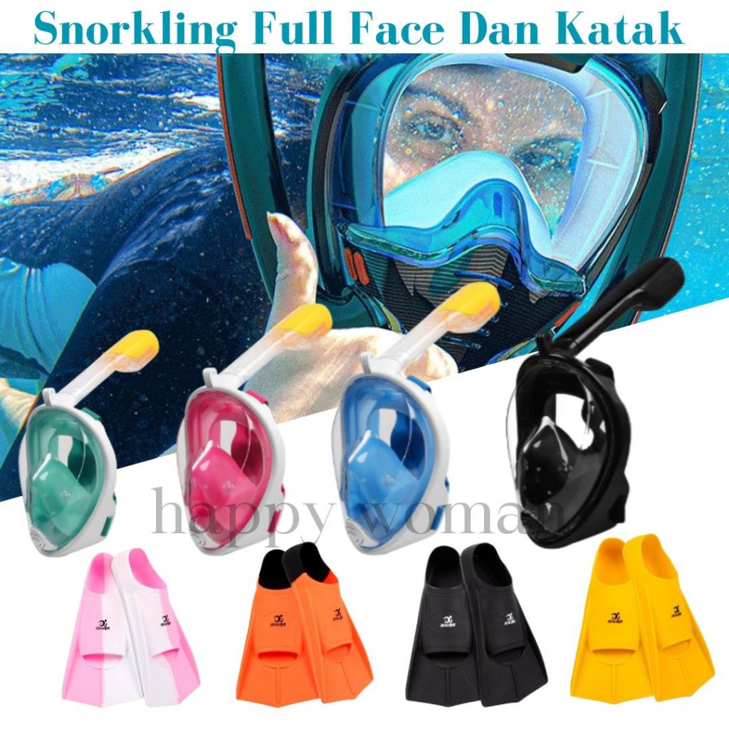 Jual Masker Diving Snorkling Snorkel Diving Scuba Mask Full Face Kaki ...