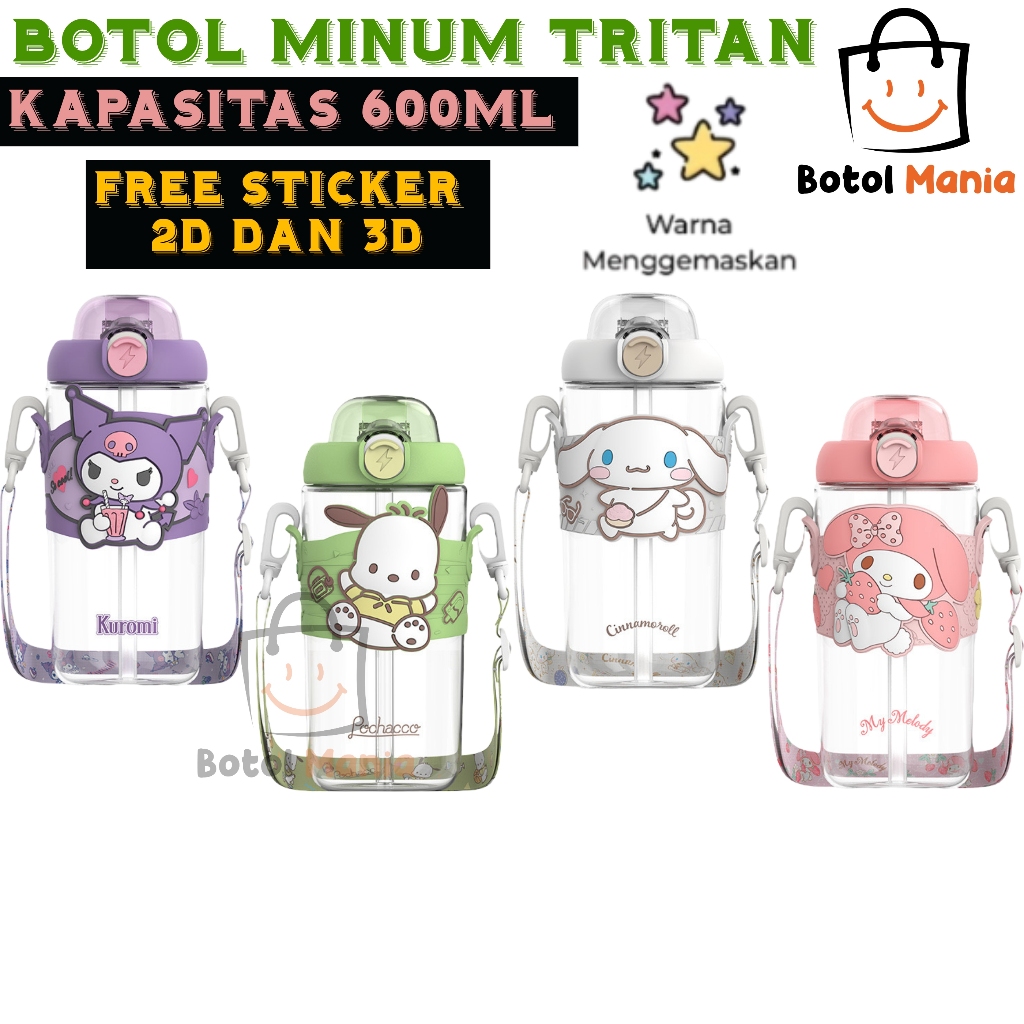 Jual BM - BT22 BOTOL MINUM SEDOTAN TRITAN 600ML / BOTOL MINUM ANAK KARAKTER / BOTOL MINUM ANAK ...