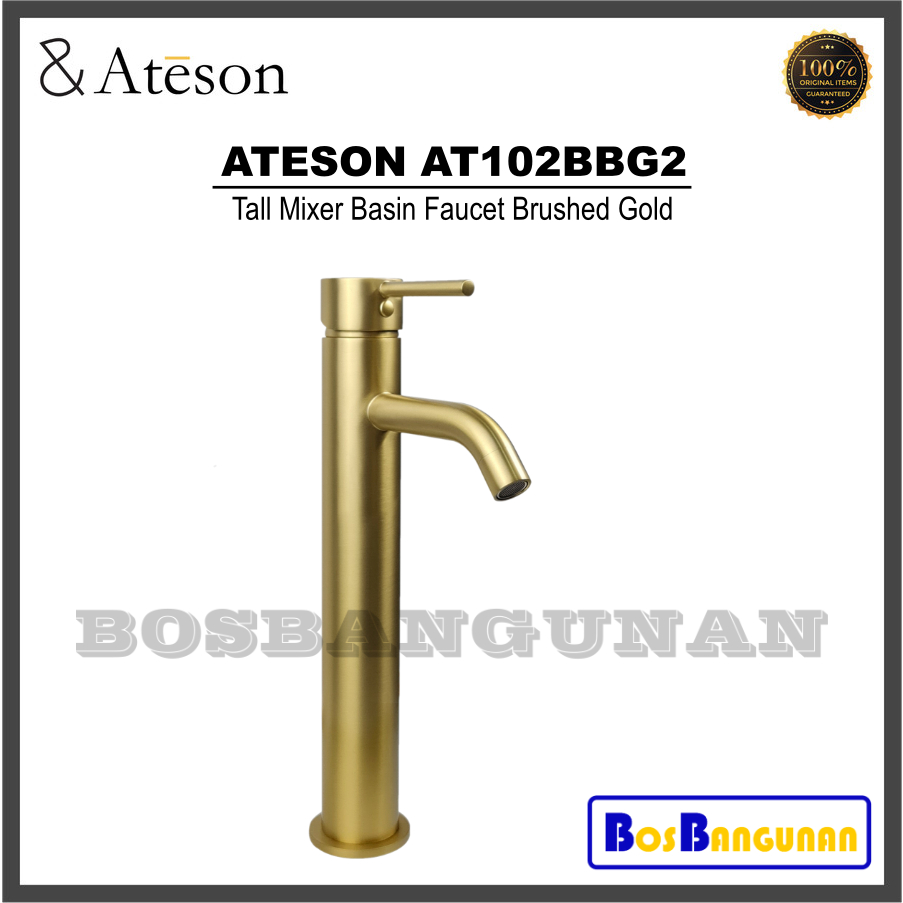 Jual Kran Wastafel ATESON AT102BBG2 Hot & Cold / Keran Wastafel Gold ...