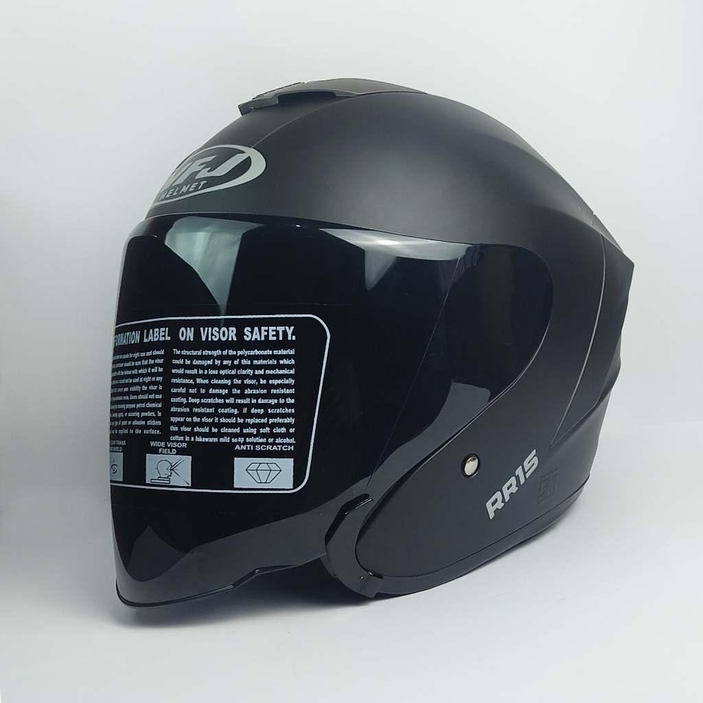 Jual Helm Half Face / MLA RR15 / CREAM KACA VISOR HITAM SMOKE / Helm ...