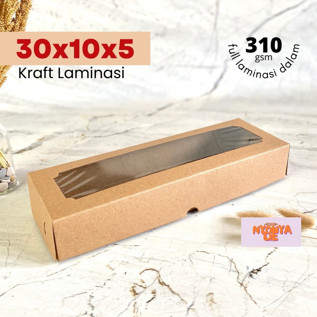 Jual DKW07 30x10x5 Dus Kraft Window Laminasi Brownies Box Kemasan Kue | Shopee Indonesia