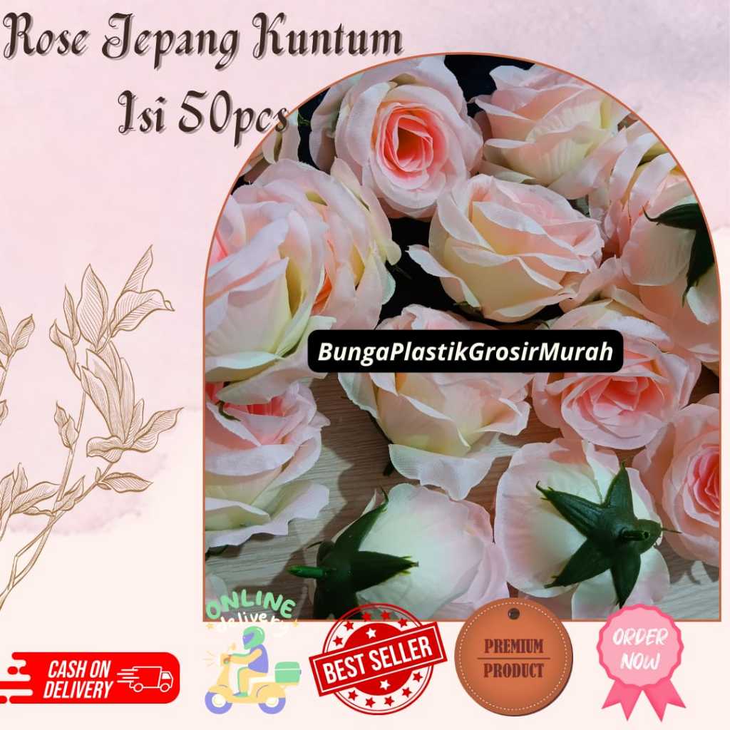 Jual Bunga Mawar Rose Jepang Kuntum Saja / 1 Pack (Isi 45-50 Pcs ...