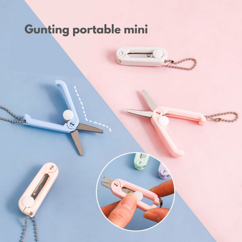 Jual Gunting Lipat mini Portable tarik Stainless Steel Retractable Mini ...