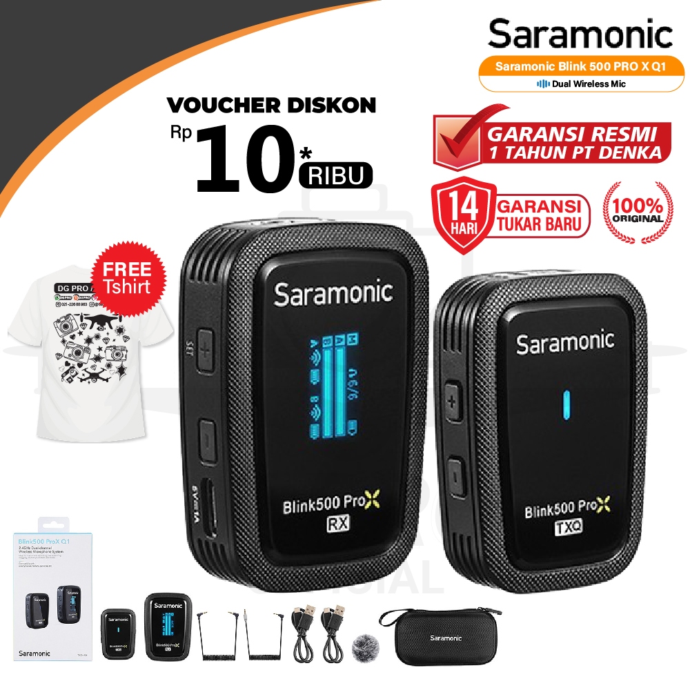 Jual Saramonic Blink 500 Pro X Q1 Wireless Mic Blink500 ProX Q1 TX+RX Resmi | Shopee Indonesia