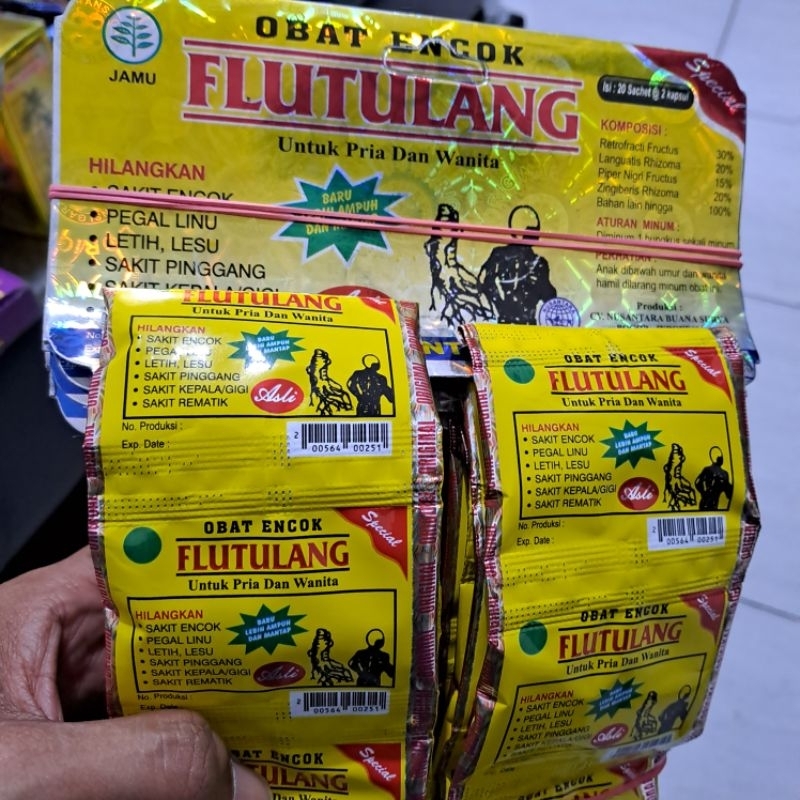Jual Kapsul Flu Tulang Renceng Original 20 Sachet Obat Encok Flutulang ...