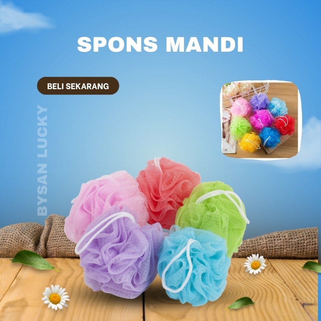 Jual Spons Mandi Jaring Shower Bath Puff - Sponge Ball Super Busa Spon ...