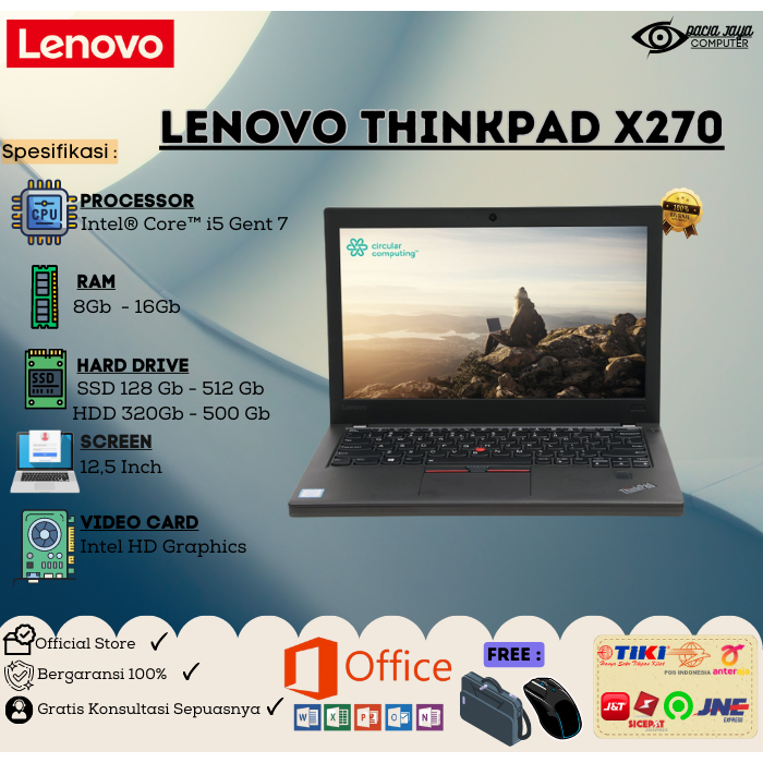 Jual Laptop Lenovo Thinkpad X230 X240 X250 X260 X270 X280 Core i5 / i7 RAM 8Gb SSD 256Gb ...