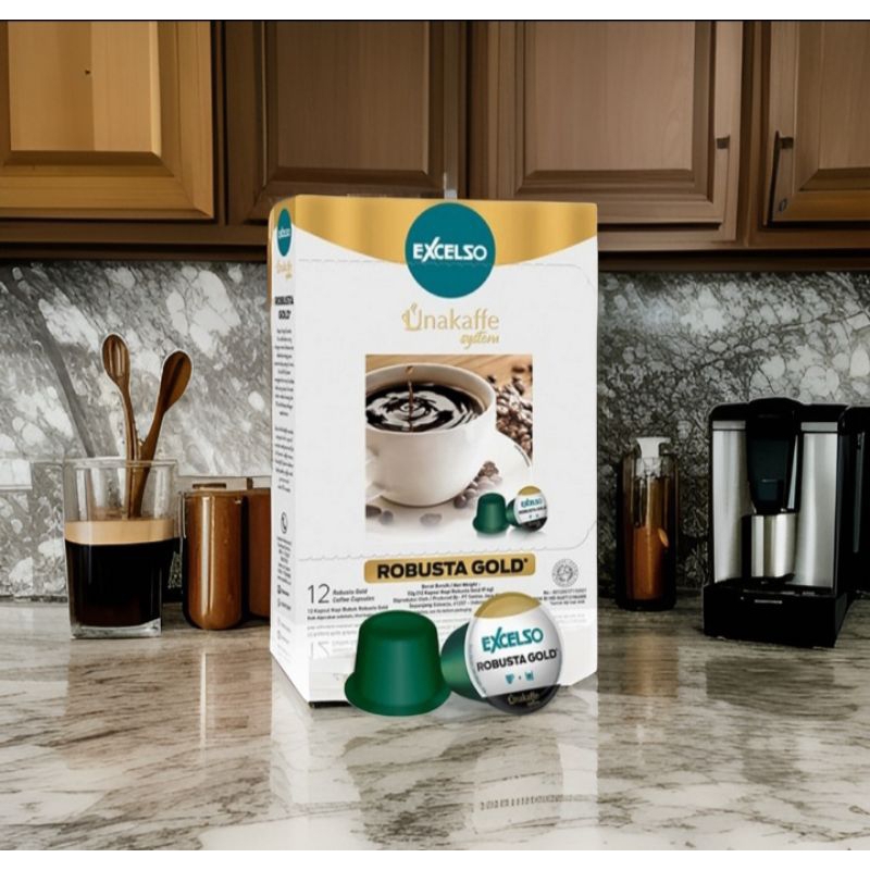 Jual Excelso Kopi Kapsul Unakaffe Robusta Gold | Shopee Indonesia