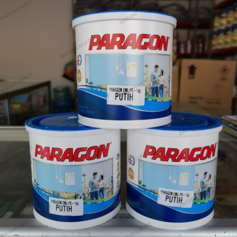 Jual Cat Tembok PARAGON 1kg putih - warna | Shopee Indonesia