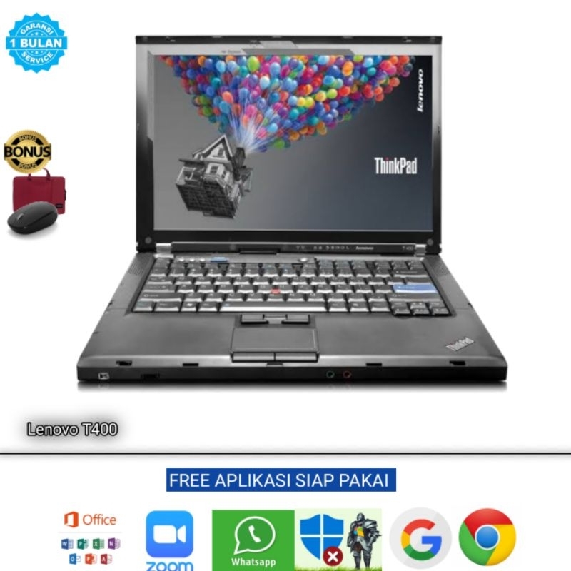 Jual Laptop Lenovo T400 Intel Core2Duo Ram 4GB SSD 128GB Windows 10 ...