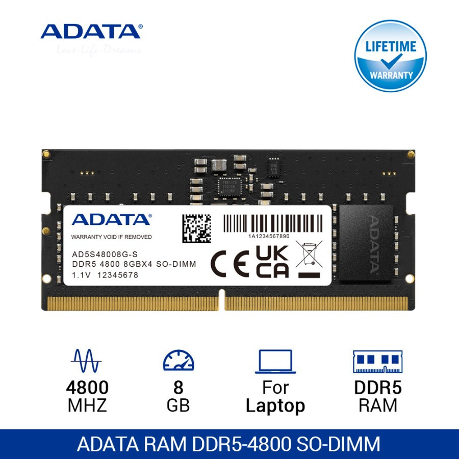 Jual ADATA DDR5 8GB 16GB 4800 Mhz Memory RAM SO-DIMM | Shopee Indonesia