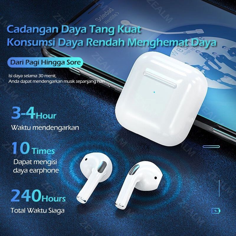 Jual Headset Bluetooth Pro 4 TWS with Mic Smart Touch Control Earphone ...