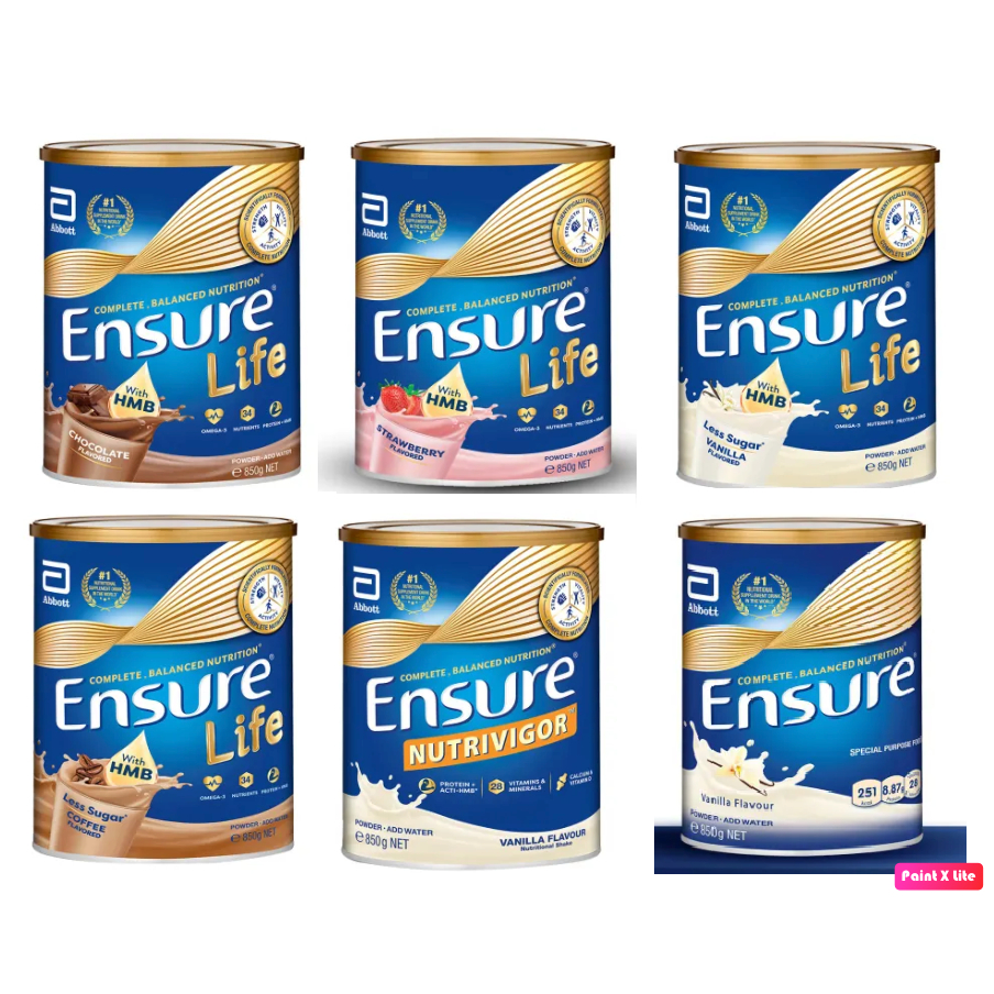 Jual Abbott Ensure Life with HMB Chocolate Coffee Strawberry Vanilla Nutrivigor Milk Powder 850g ...