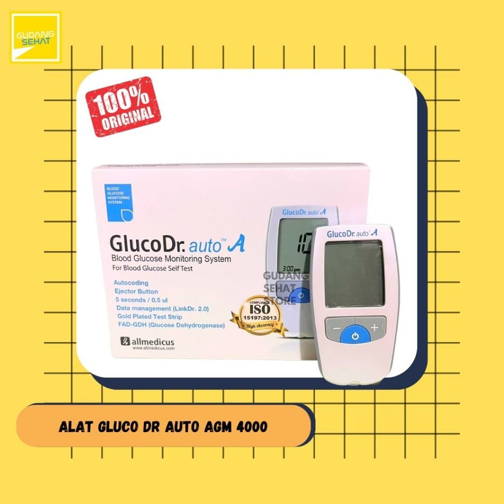 Jual GlucoDr Auto AGM 4000 + 50 Strip Alat Cek Gula Darah Gluco Dr ...