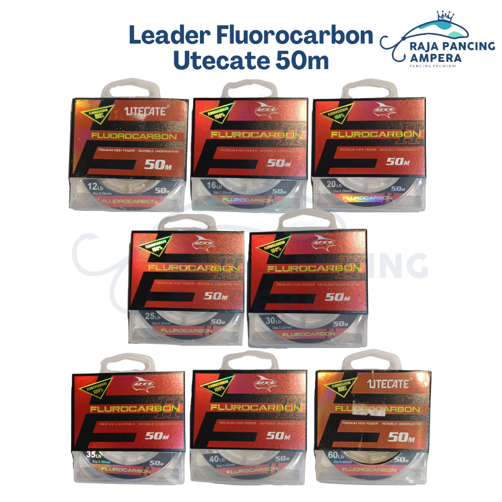Jual Tali Shock Leader NQ Utecate | Senar Fluorocarbon UTC 50 meter | Shopee Indonesia