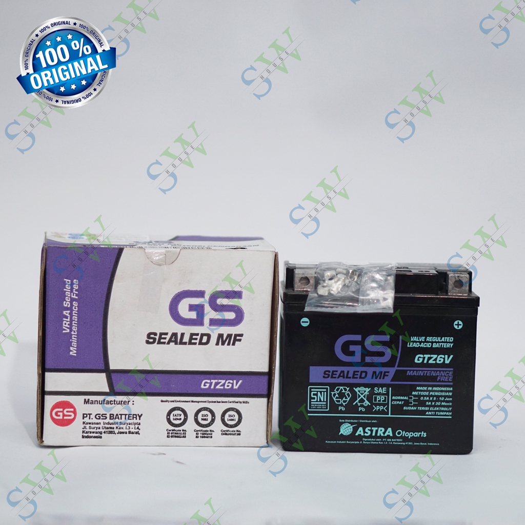 Jual Aki Motor GS GTZ6V Astra Original | Shopee Indonesia