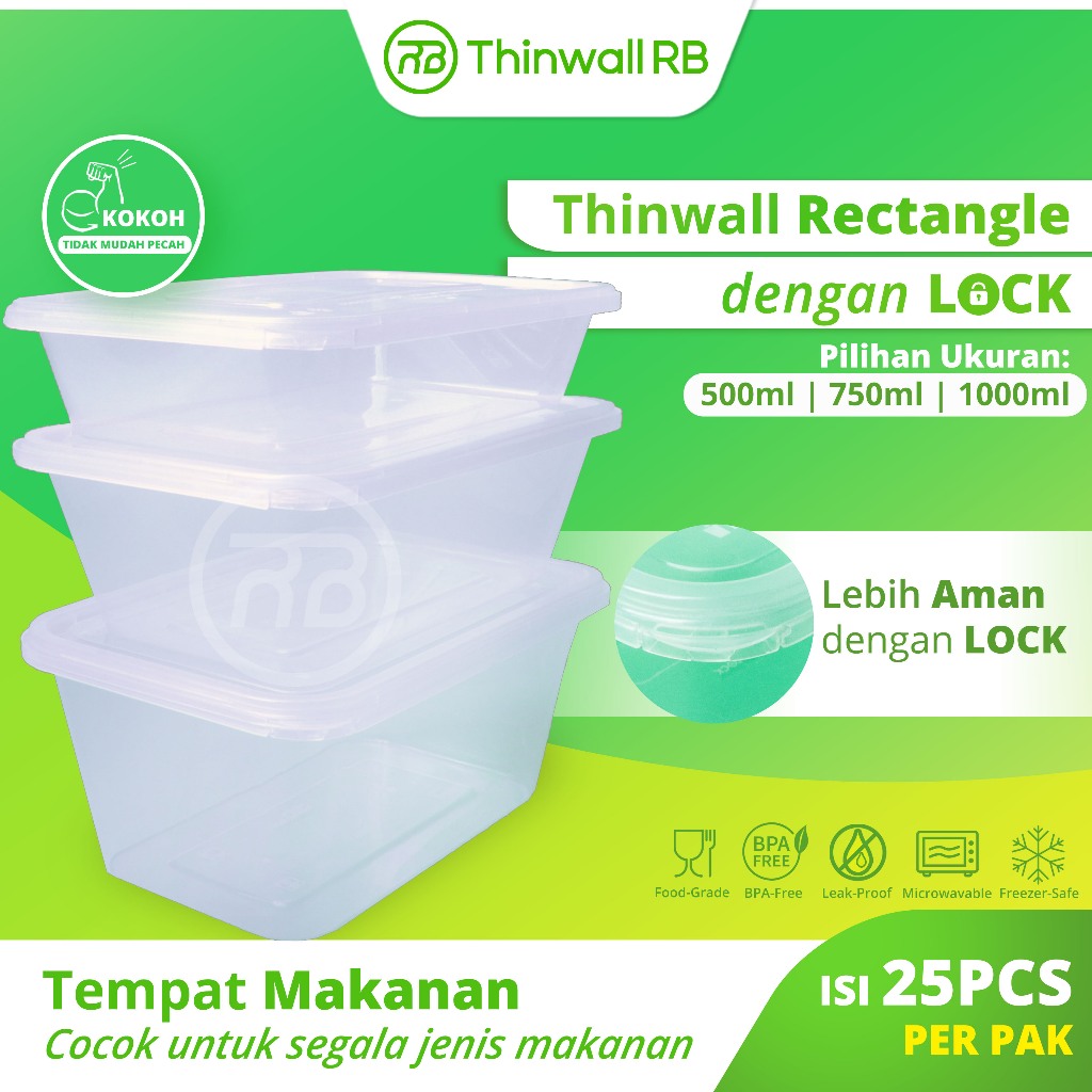 Jual Tempat Penyimpanan Thinwall Food Container Rectangle Lock (KLIR ... Jual Tempat Penyimpanan Thinwall Food Container Rectangle Lock (KLIR ...