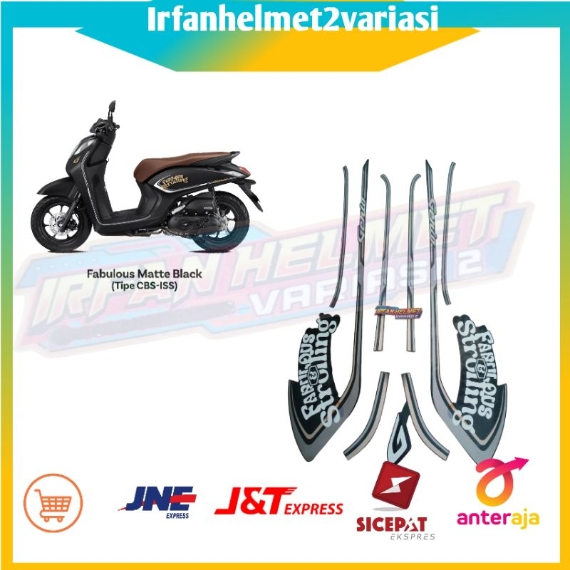 Jual STIKER STRIPING MOTOR GENIO 110 FABOLOUS TAHUN 2023 HITAM STIKER ...