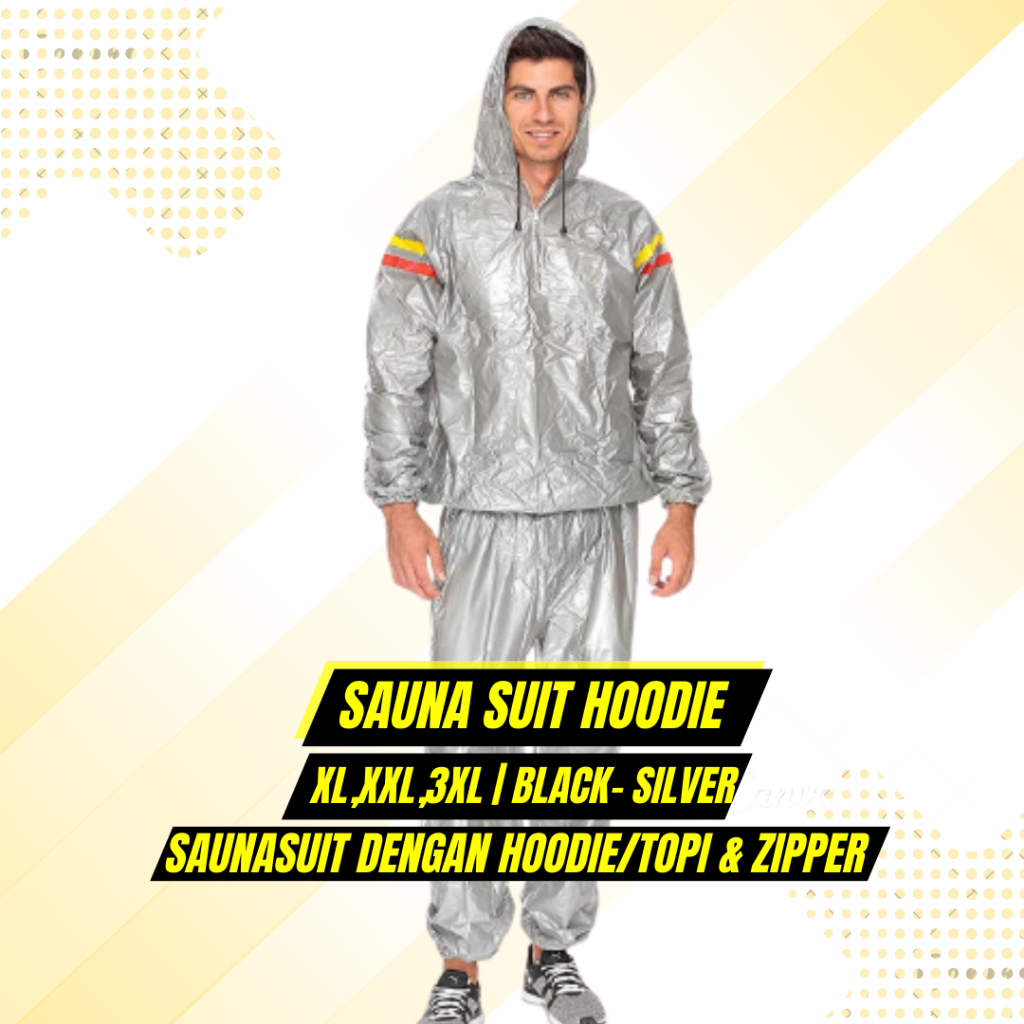 Jual Baju Sauna Suit hoodie Size XL Xxl 3XL Baju Sauna-silver-Hiam New ...