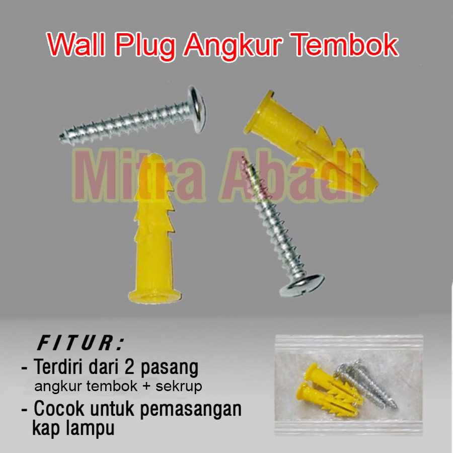 Jual Angkur Tembok Wall Plug Sekrup Baut Dinding Tembok Gypsum Tutup ...