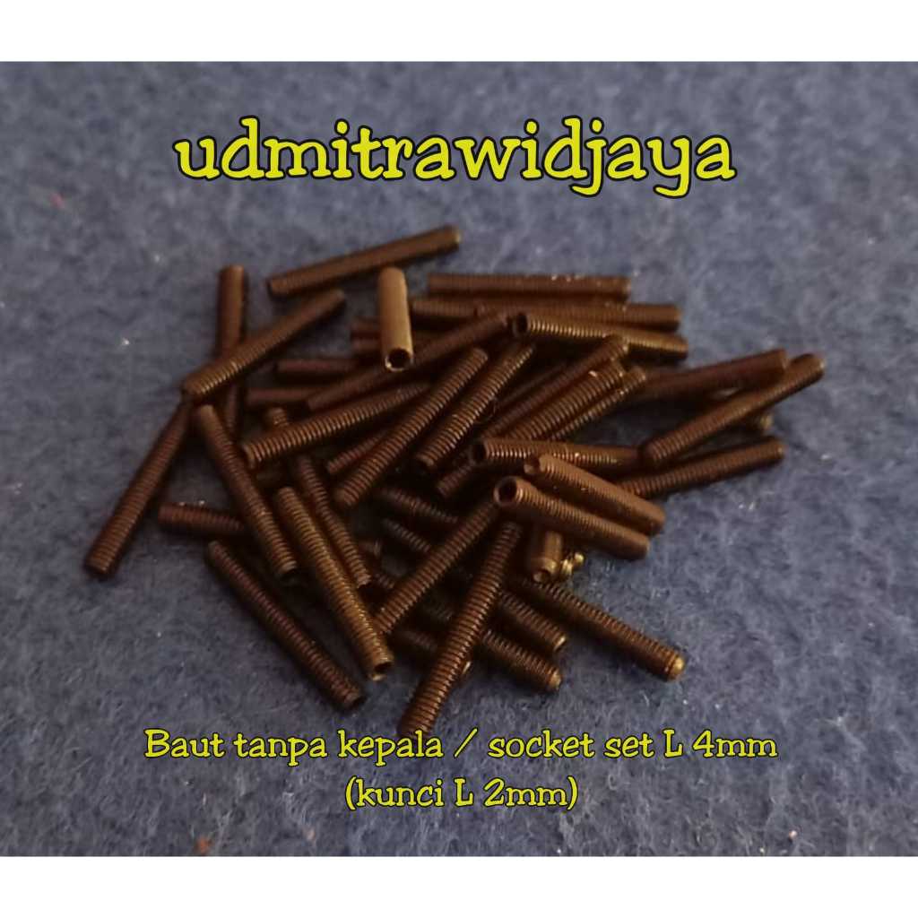 Jual baut socket set L screw 4mm M4 m4x8,10,12,15, 20, 30 kunci L 2mm ...