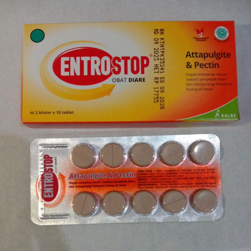 Jual Entrostop tablet, 1 kotak isi 2 lembar, obat diare | Shopee Indonesia
