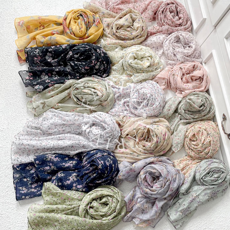 Jual FARIVA - Pashmina Motif Pattern Shawl Flowy Cotton Printing | Shopee Indonesia