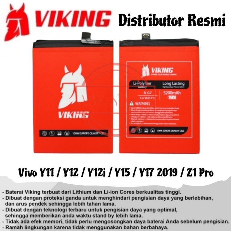 Jual Baterai VIKING Vivo Y11 Y12 Y12i Y15 Y17 2019 Z1 Pro B-G7 Battery ...